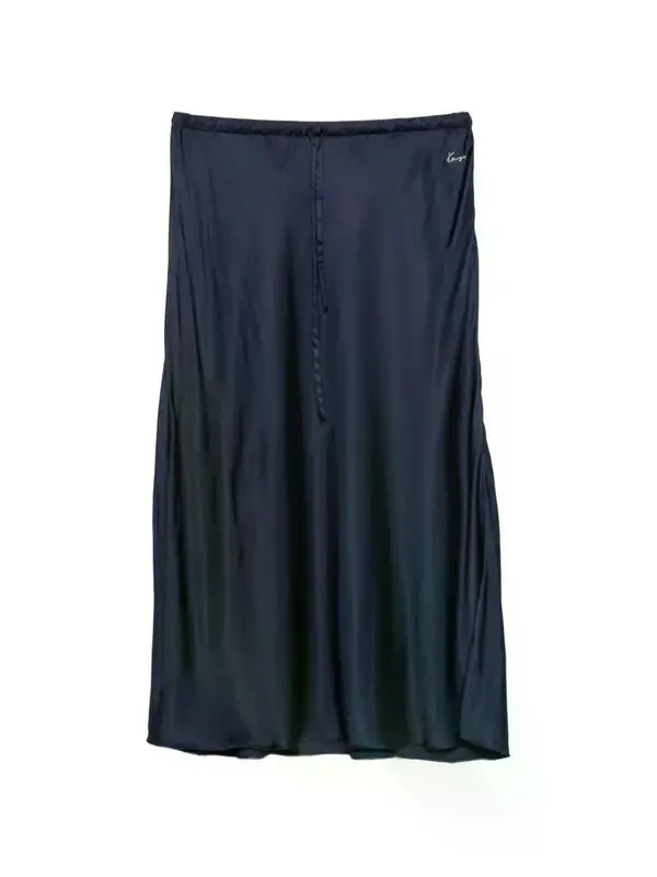 Kenzo Drawstring-waist Logo-plaque Midi Skirt