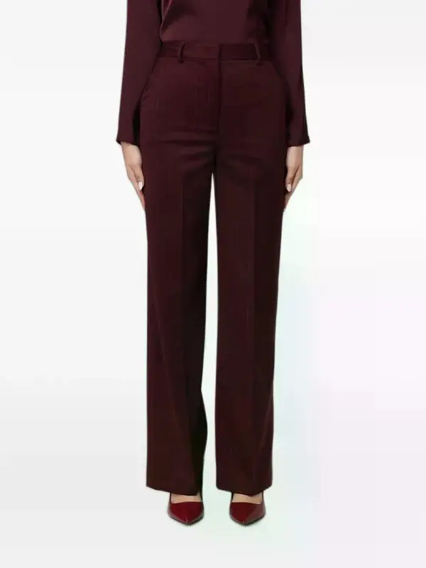 HANITA Pinstripe Wide-leg Trousers - Red