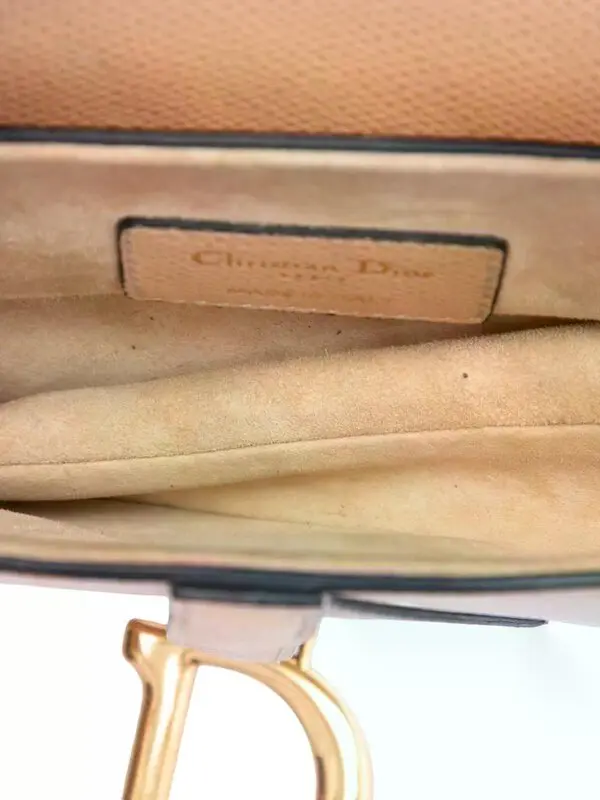 Dior 2018 Mini Grained Calfskin Saddle Bag Satchel - Neutrals
