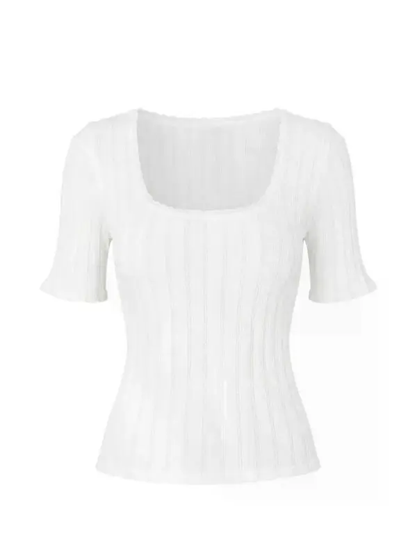 RE/DONE Pointelle Scoop-neck T-shirt