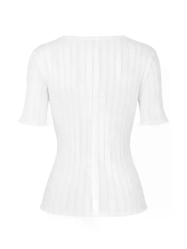 RE/DONE Pointelle Scoop-neck T-shirt