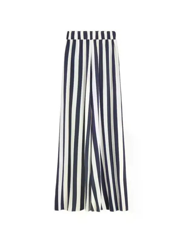 Bondi Born Orta Striped Silk Palazzo Pants - Blue