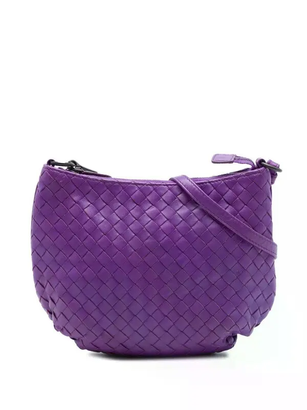 Bottega Veneta Small Nappa Intrecciato Crossbody Bag - Purple