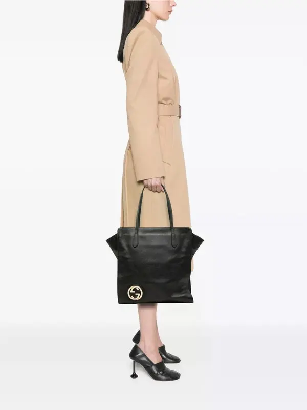 Gucci Calfskin Interlocking G Tote Bag