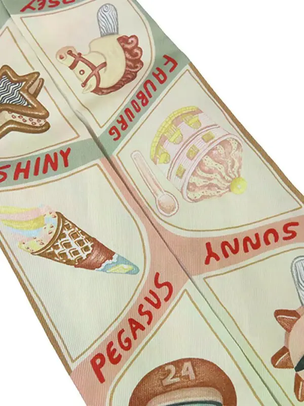 Hermès 2000-2026 Funny Ice Cream Silk Twilly Scarf Scarves - Neutrals