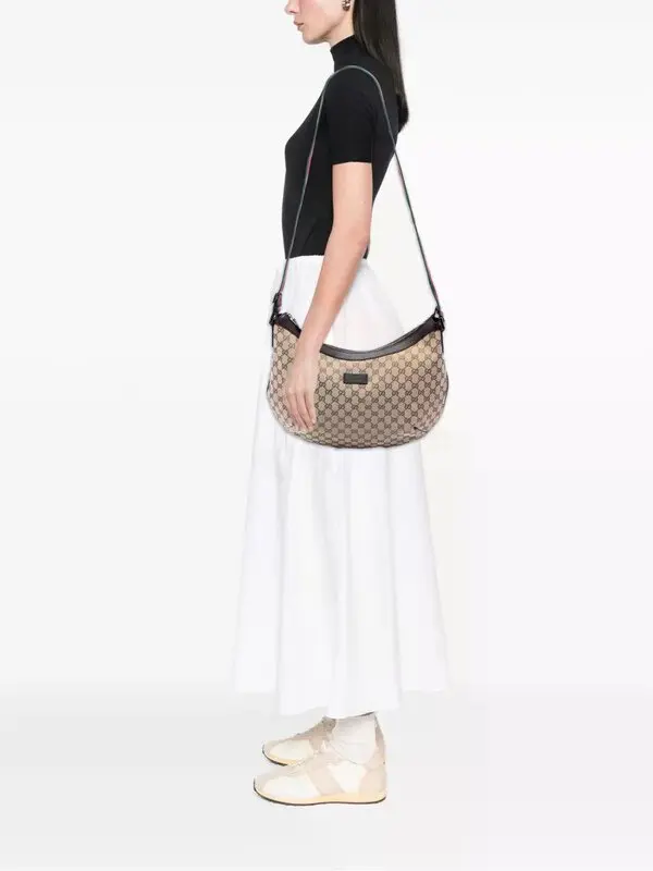 Gucci 2016-2026 Gg Canvas Web Half Moon Crossbody Bag