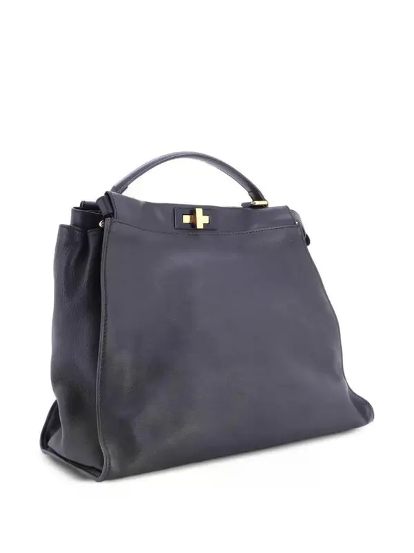 Fendi Peekaboo Rigid Leather Satchel - Black