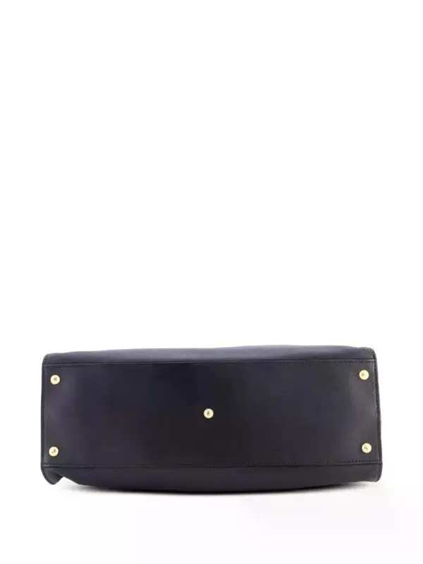Fendi Peekaboo Rigid Leather Satchel - Black