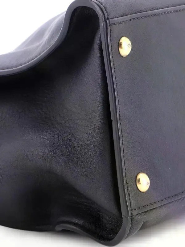 Fendi Peekaboo Rigid Leather Satchel - Black