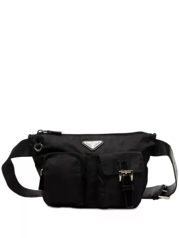 Prada 2013-2026 Tessuto Multi Pocket Belt Bag - Black