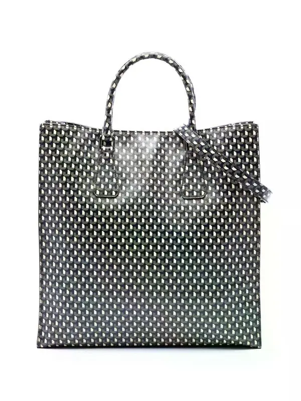 Prada 2013-2026 Saffiano Stampato Shopping Tote Satchel - Black