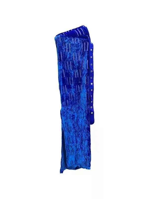 Off-White Shibori Velvet Maxi Dress - Blue