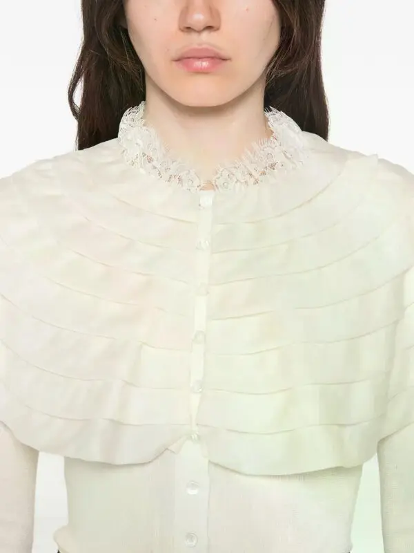 Sea Wanda Lace-trimmed Cardigan - Neutrals