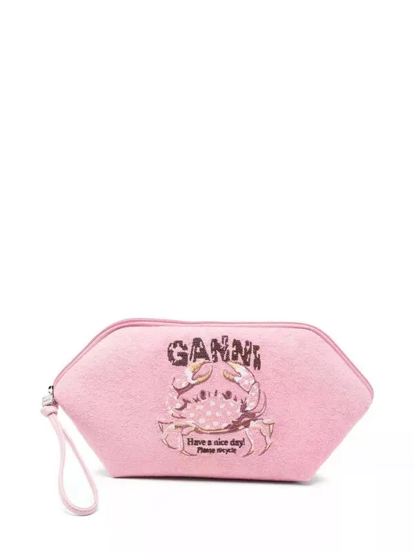 GANNI Embroidered Crab Pouch