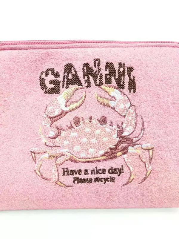 GANNI Embroidered Crab Pouch