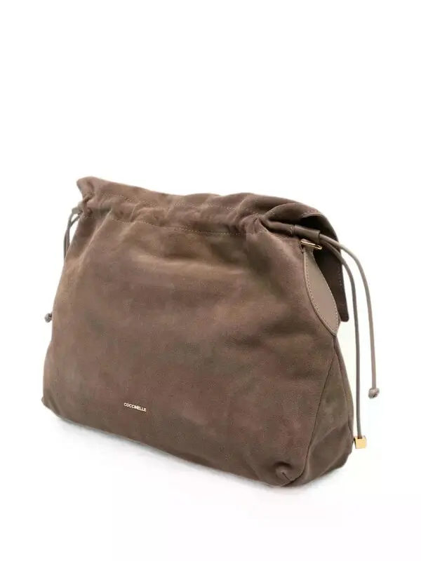 COCCINELLE Logo-embossed Suede Shoulder Bag