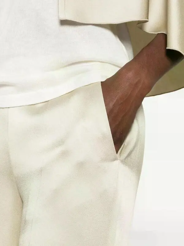 FORTE_FORTE Satin-finish Wide Leg Palazzo Pants - Neutrals