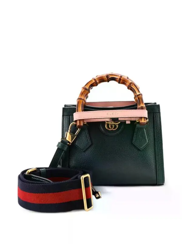 Gucci Diana Mini Bamboo Handle Tote Crossbody Bag - Green