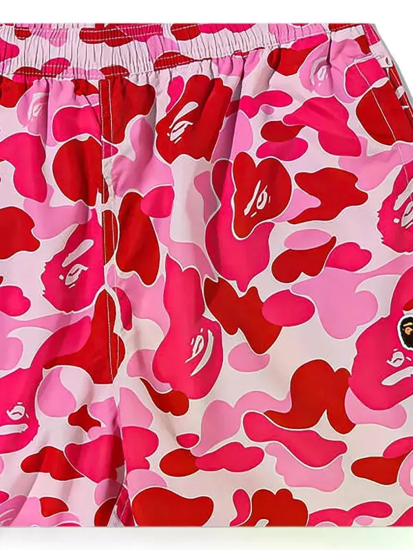 A BATHING APE Abc Camo Ape Head Shorts - Pink