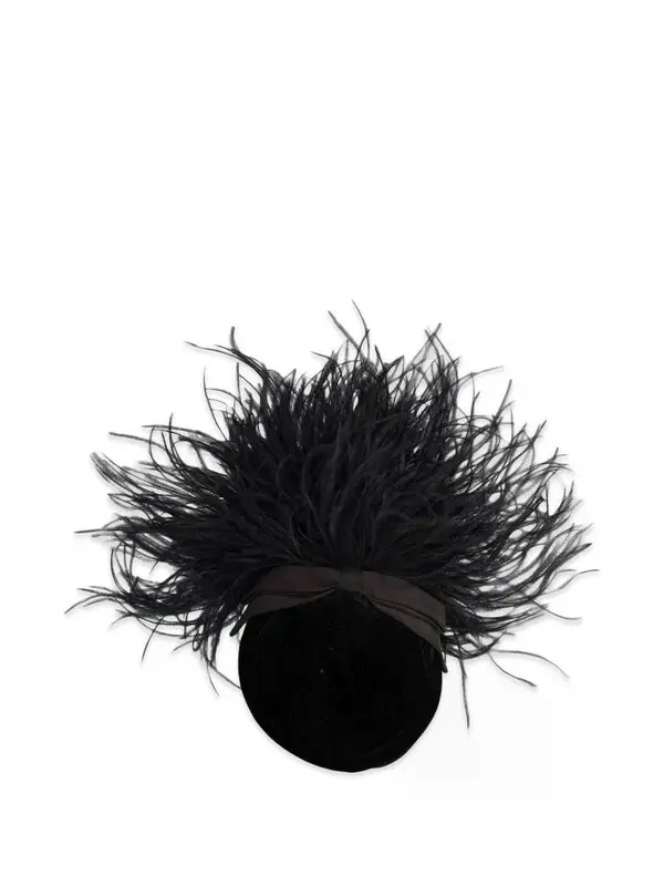 Vintage Feather-trim Bow Hat