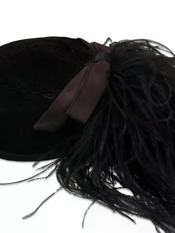 Vintage Feather-trim Bow Hat