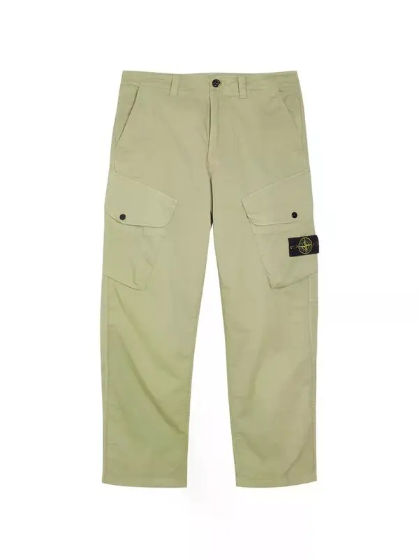 Stone Island Logo Patch Trousers - Green