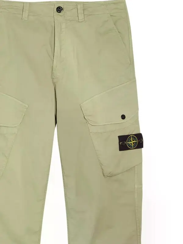 Stone Island Logo Patch Trousers - Green
