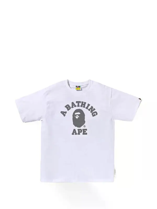 A BATHING APE Reflective College T-shirt - White