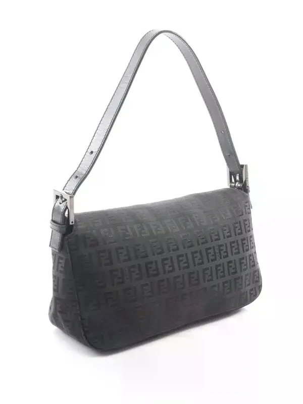 Fendi 2000-2010 Zucchino Canvas Double Flap Shoulder Bag