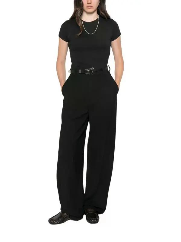 Saint Laurent Cassandre Embroidered T-shirt - Black