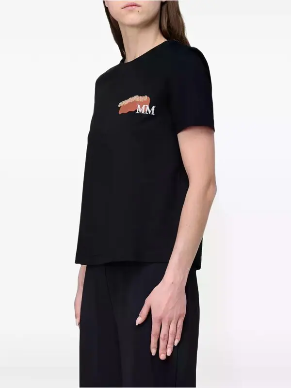Max Mara Logo Print Cotton T-shirt - Black