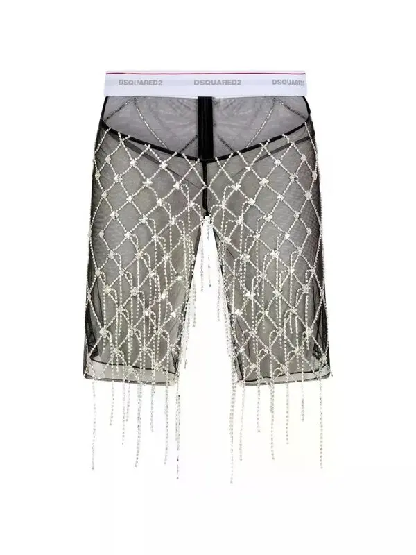 Dsquared2 Jewel-embellished Tulle Mini Skirt - Black
