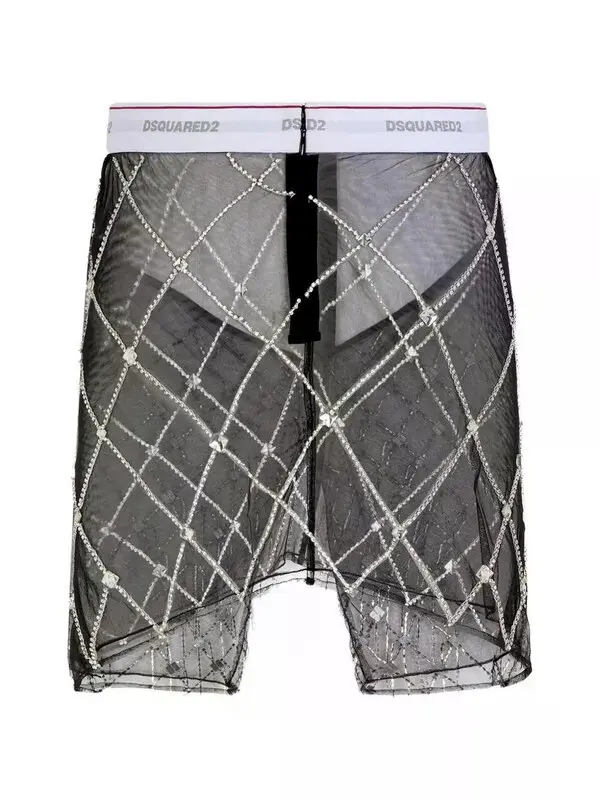 Dsquared2 Jewel-embellished Tulle Mini Skirt