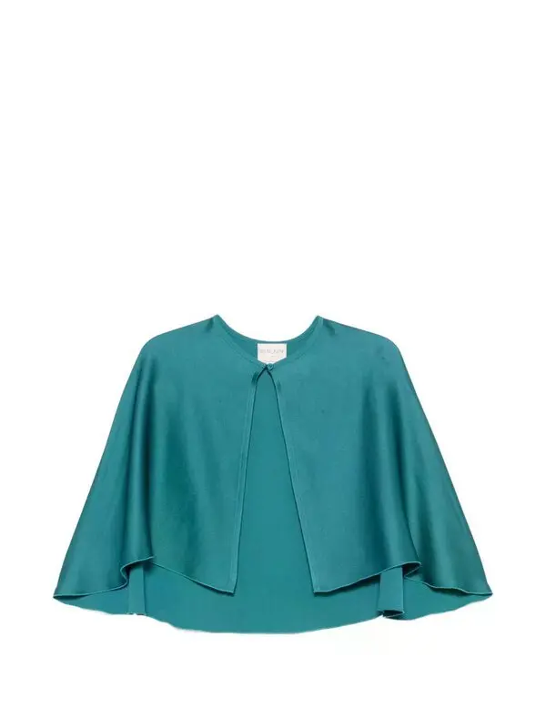 FORTE_FORTE Jade Satin Cape Top - Blue
