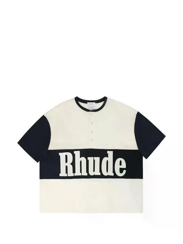 Rhude Panelled Henley T-shirt - White