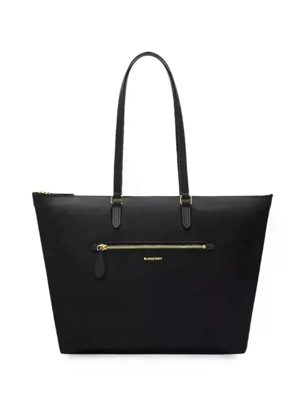 Burberry Logo-print Zipped Tote Bag - Black