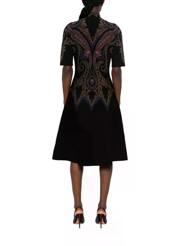 Etro Paisley-pattern Mock-neck Midi Dress