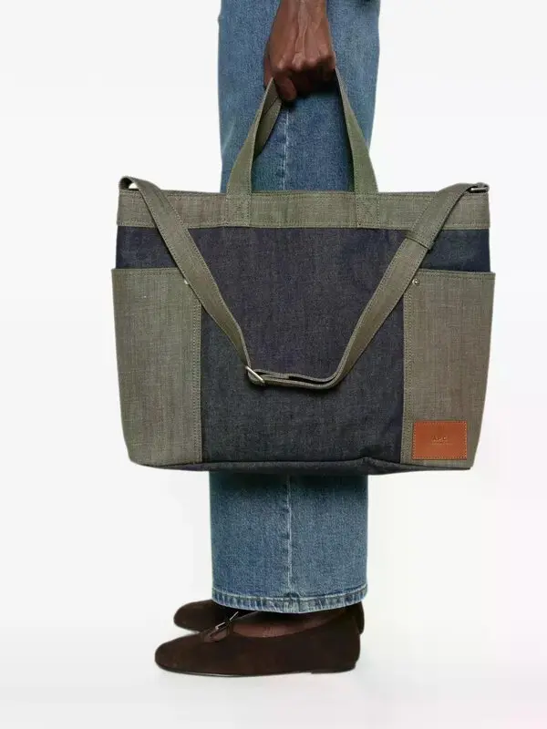 A.p.c. Denim Tote Bag With Logo Patch