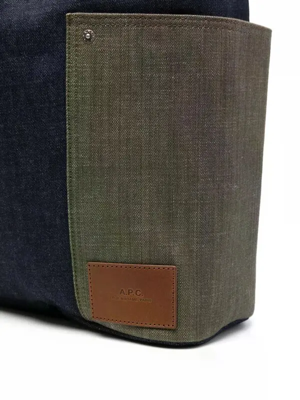 A.p.c. Denim Tote Bag With Logo Patch
