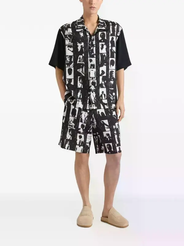 Givenchy Photographic Print Tailored Shorts - Black