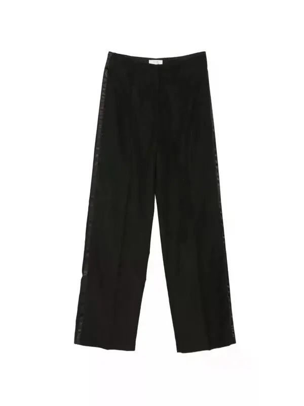 FORTE_FORTE Satin-trim Tailored Trousers - Black