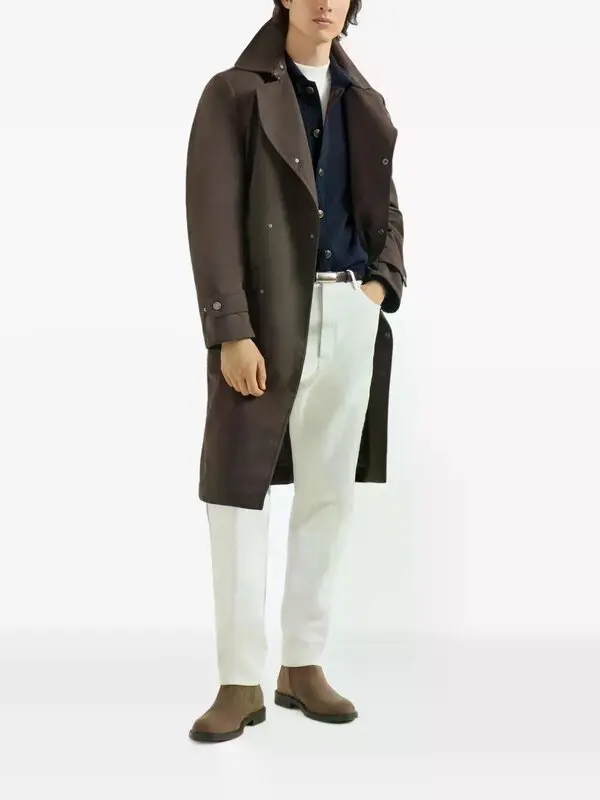 Brunello Cucinelli Cashmere Cardigan With Shirt-style Collar And Buttons - Blue