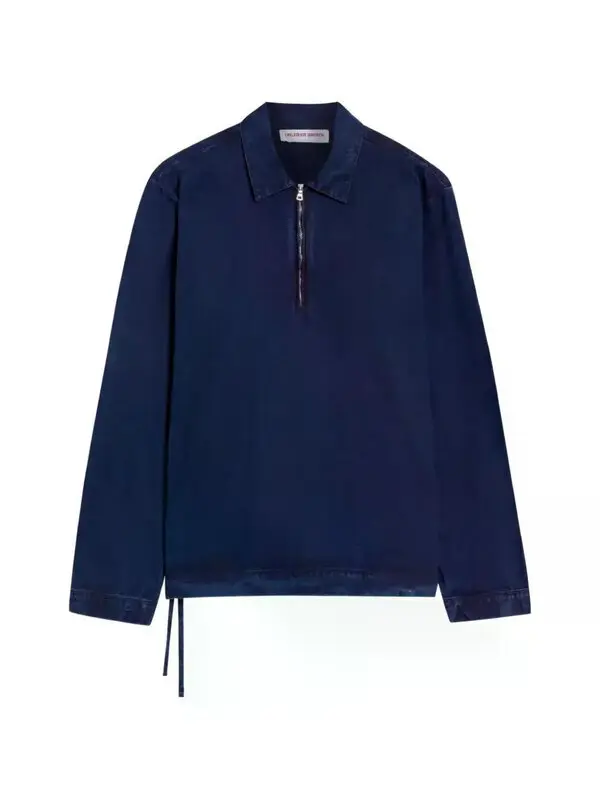 Orlebar Brown Oglio Zip-up Denim Polo Shirt - Blue