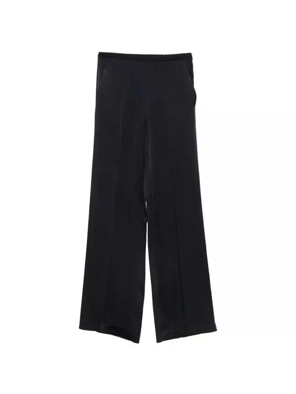 FORTE_FORTE Navy Satin Finish Trousers - Blue