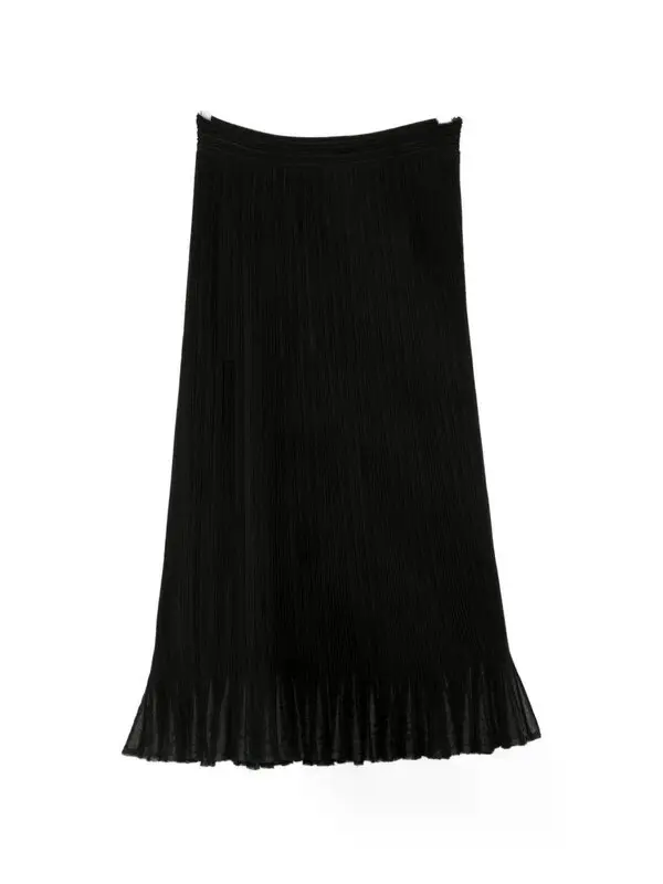 Maje Pleated Ruffled Mid Skirt