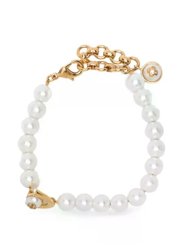Casablanca Lotus Pearl Embellished Bracelet - Gold