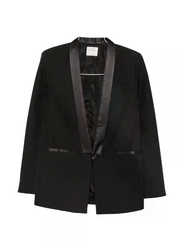 FORTE_FORTE Satin-trim Shawl-lapel Blazer