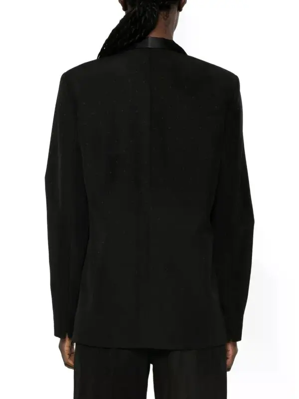 FORTE_FORTE Satin-trim Shawl-lapel Blazer