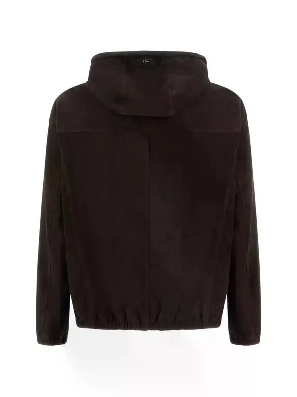 Herno Resort Hooded Suede-leather Jacket