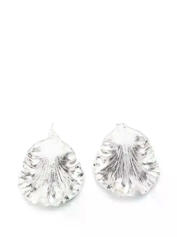 Cult Gaia Iris Leaf Earrings - Silver